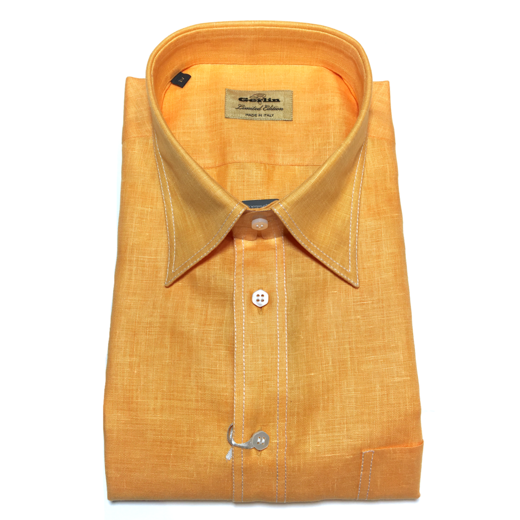 Gerlin Light Orange Linen Shirt - Condotti Store